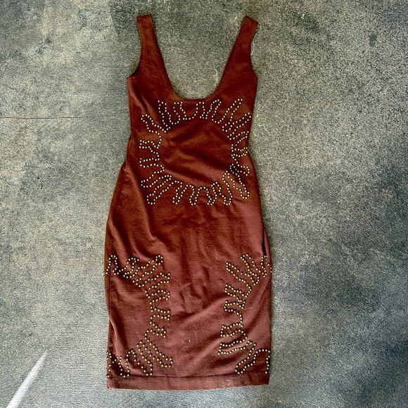 Helios | Dresses | Helios Milk Chocolate Brown Cotton Spandex Dress ...